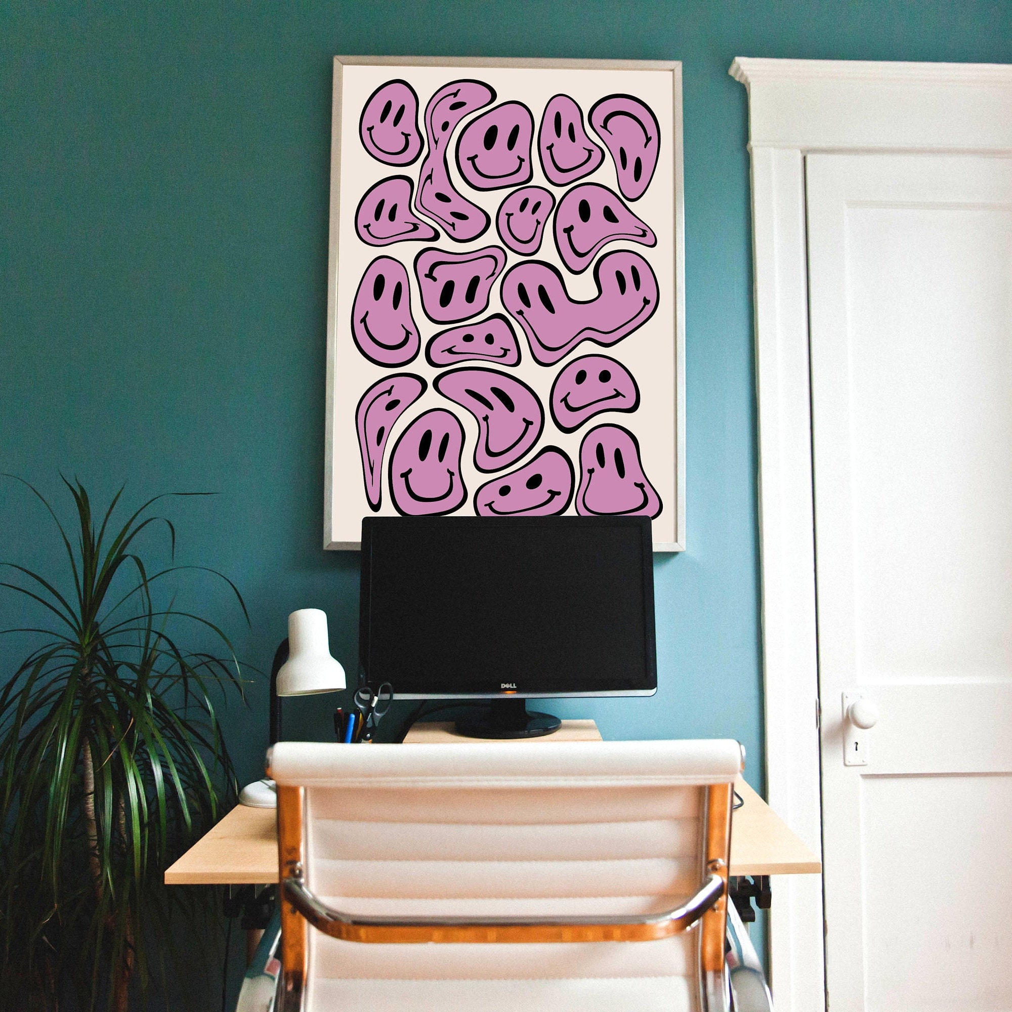 Indie Zimmer Dekor, Smiley Gesicht Wandkunst, Preppy Zimmer Dekor ...