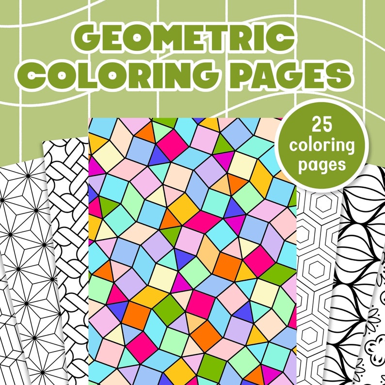 Geometric Patterns Coloring Book, Abstract Coloring Pages, Fun Relaxing ...