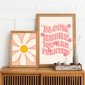 Retro Gallery Wall Set of 7, Preppy Room Decor, Smiley Face Print ...