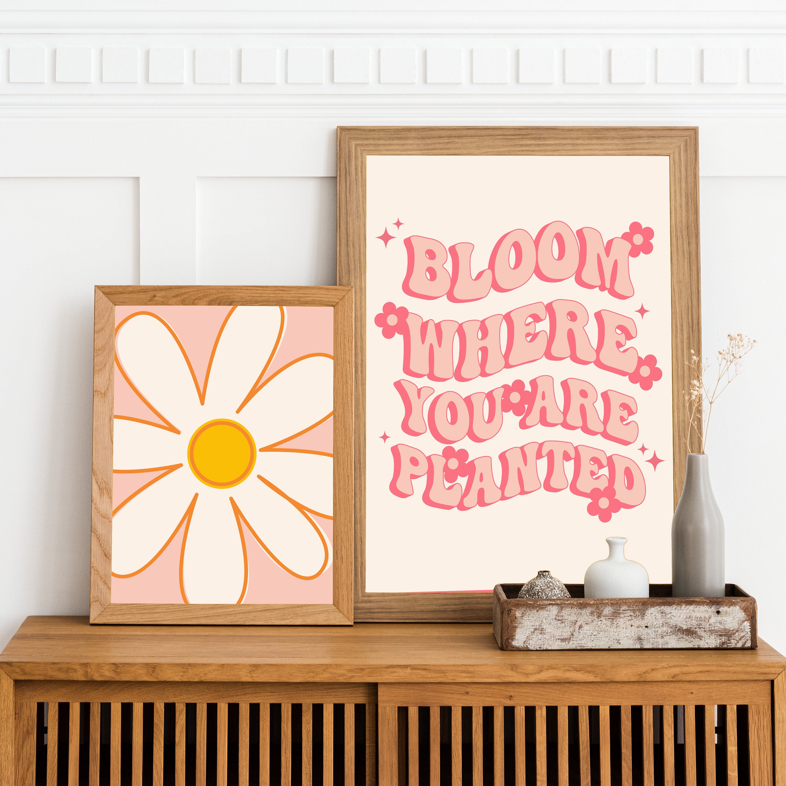 Retro Gallery Wall Set of 7, Preppy Room Decor, Smiley Face Print ...