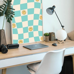 Smiley Face Wall Art, Retro Print, Groovy Decor, Funky Wall Art ...