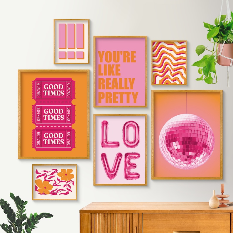 Preppy Wall Art Set of 7 Good Times Poster College Apartment - Etsy