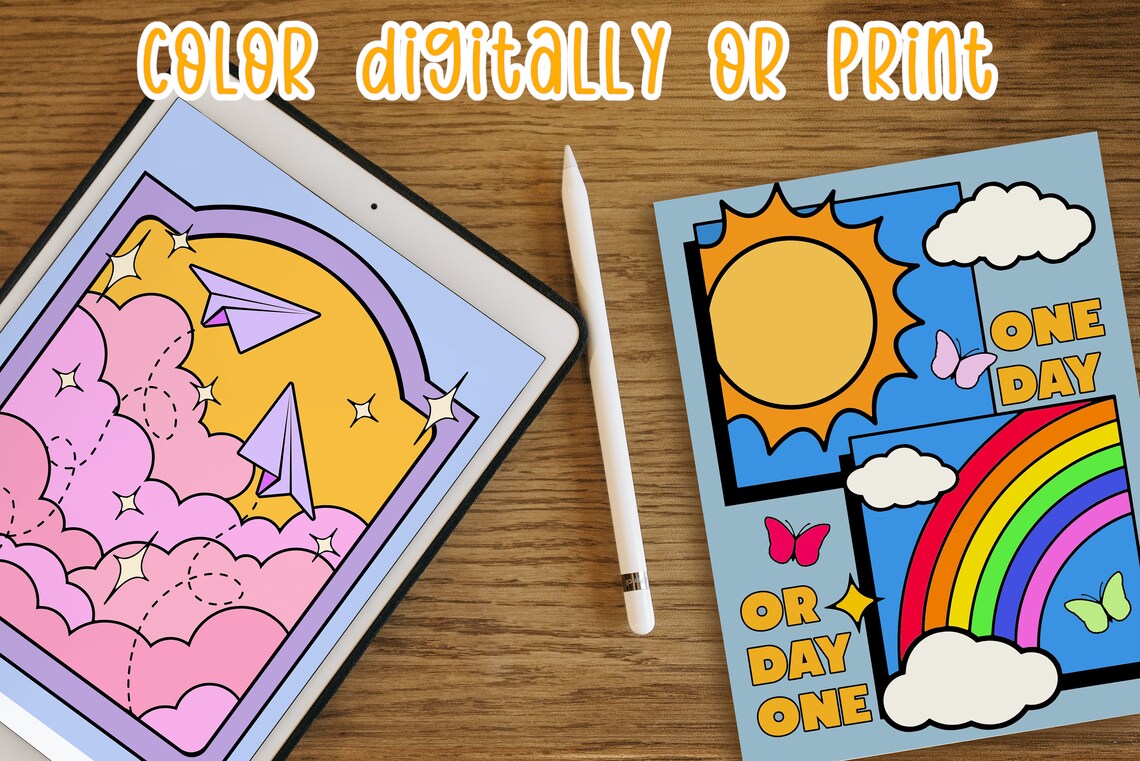 Mindful Messages Coloring Pages, Positive Digital Coloring Book ...