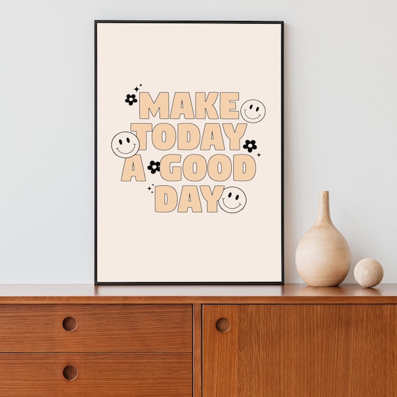 Cute Room Decor Aesthetic Poster Quote Wall Art Smiley Face - Etsy
