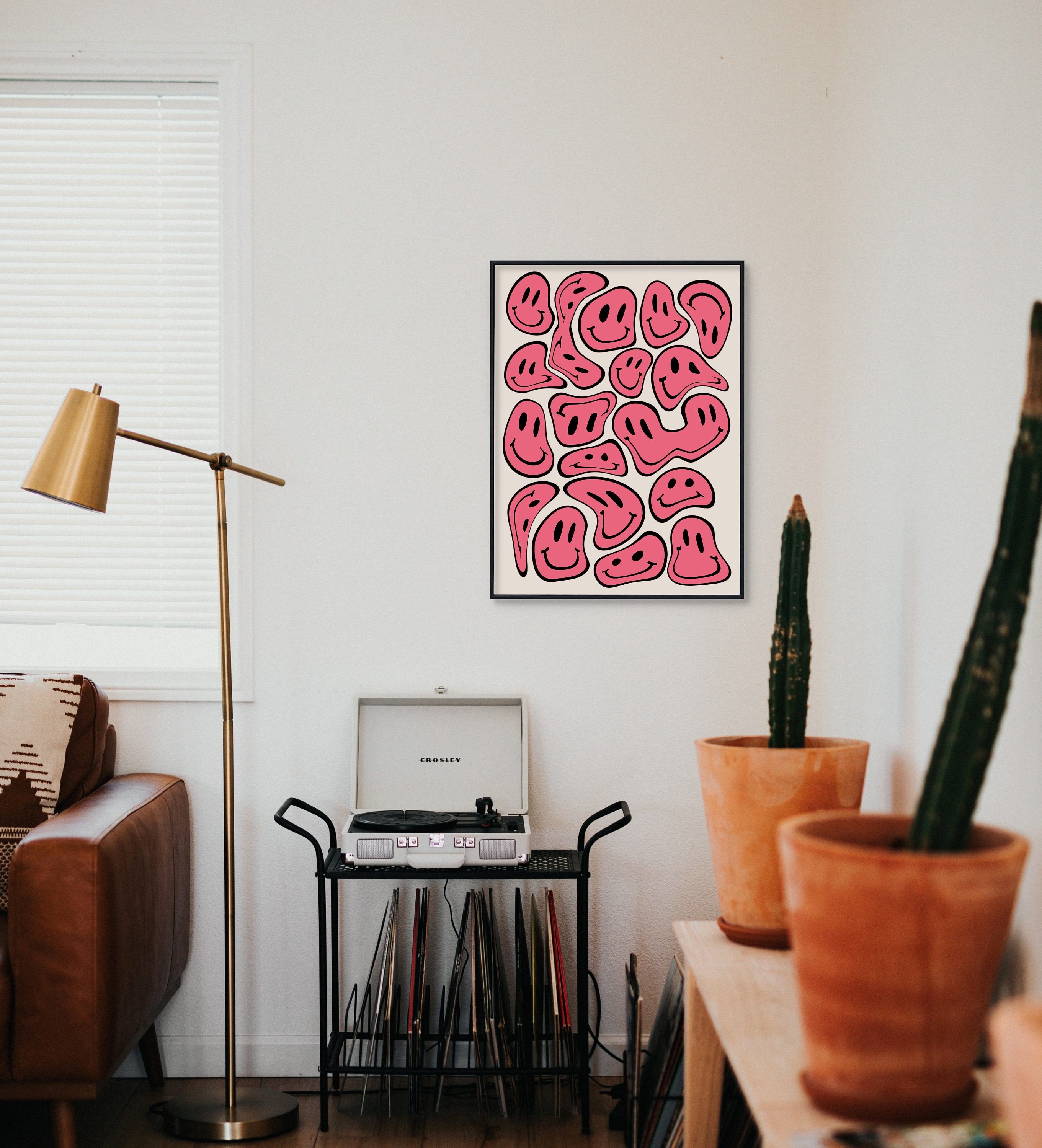 Smiley Face Wall Art, Indie Room Decor, Preppy Room Decor, Aesthetic ...