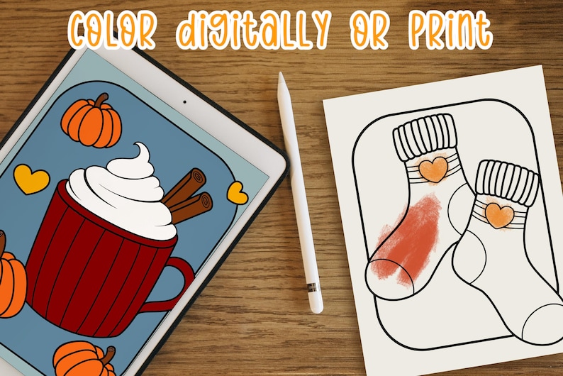 Fall Coloring Pages, Cute Coloring Sheets, Cozy Autumn Coloring Book ...