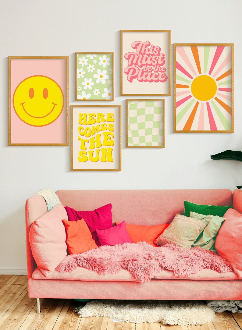 Retro Wall Art Set of 7 Danish Pastel Decor This Must Be the - Etsy
