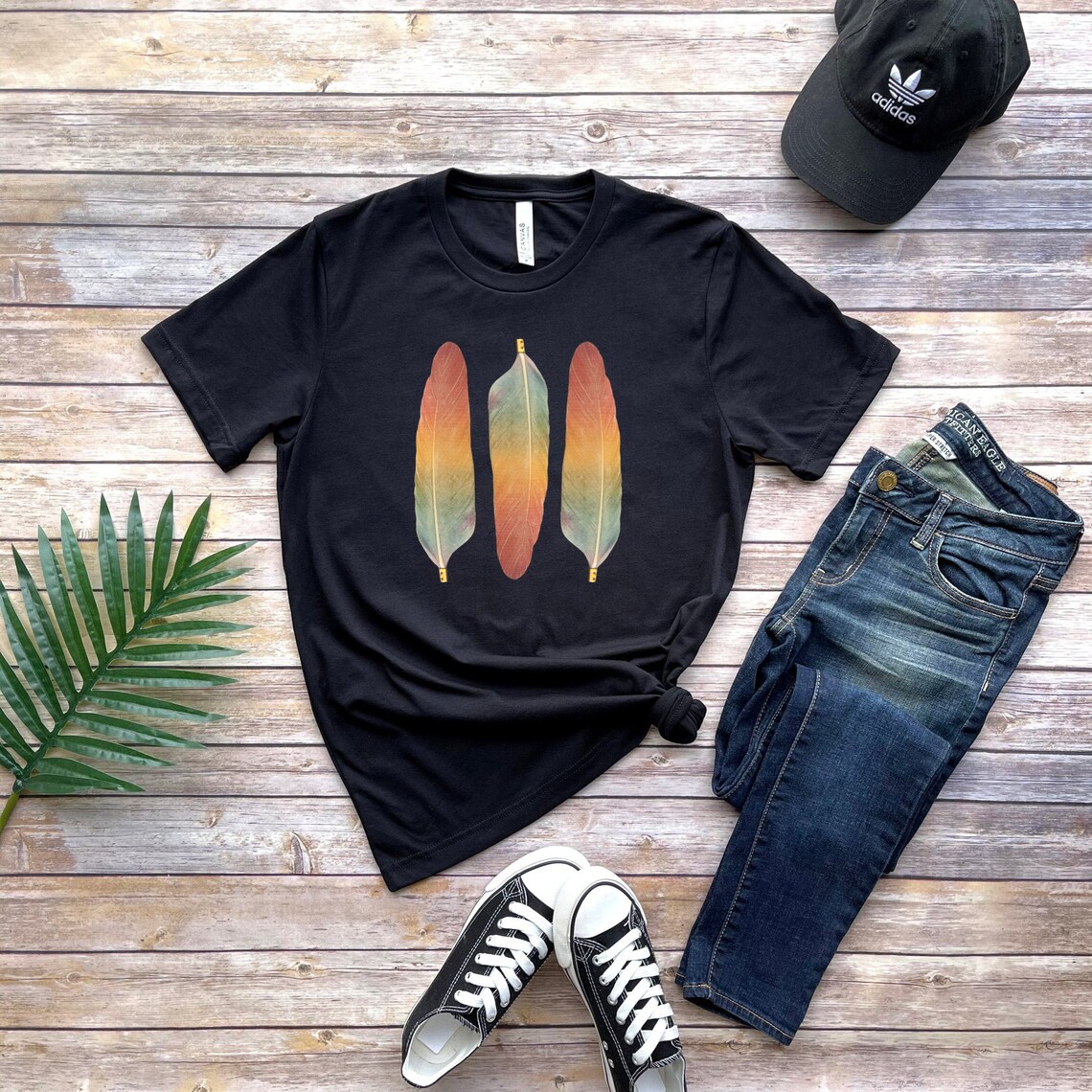 Feather Shirt Colorful Feathers Women's Feather Tee | Etsy