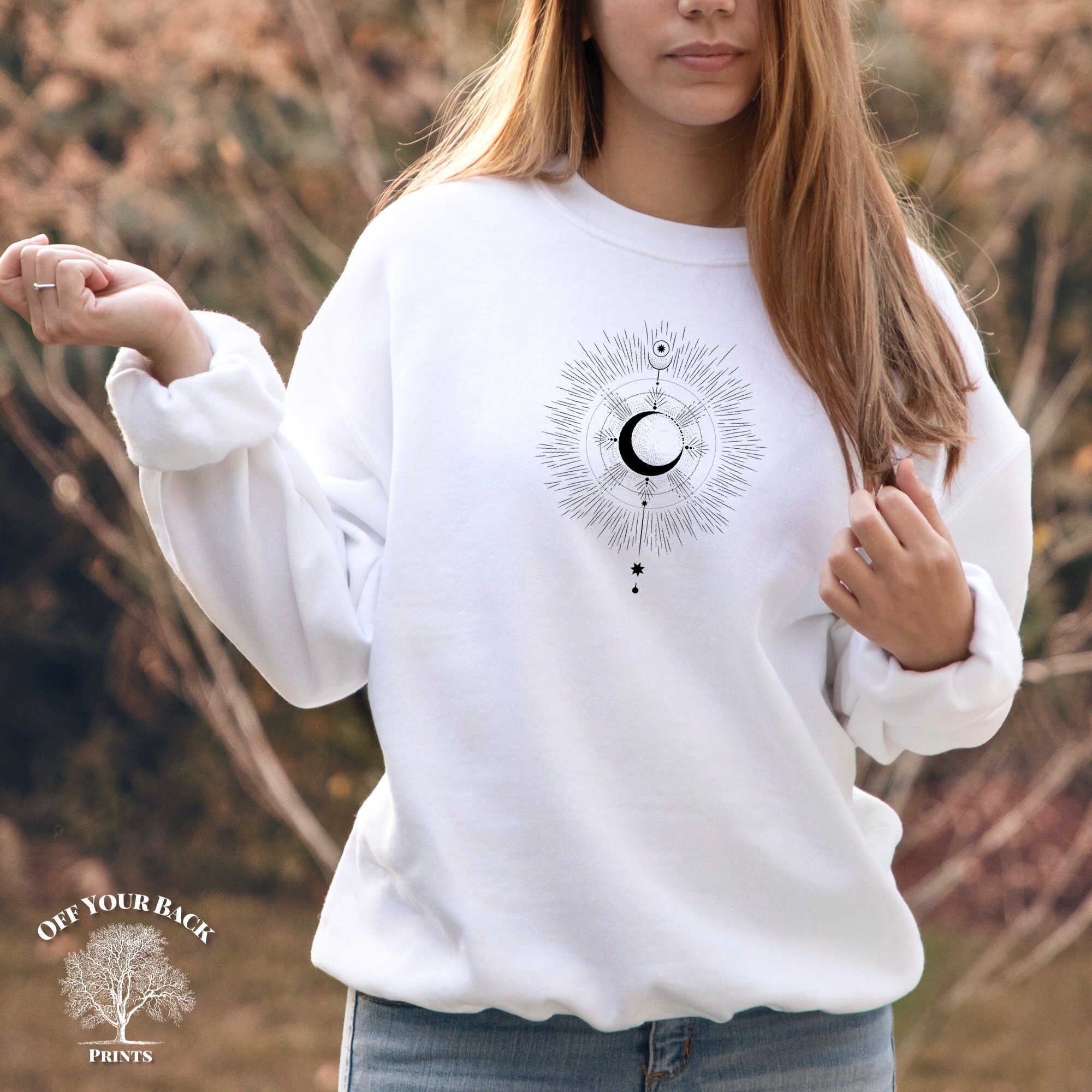 Cosmic Sweatshirt Moon Shirt Moon Lover Gift Idea | Etsy