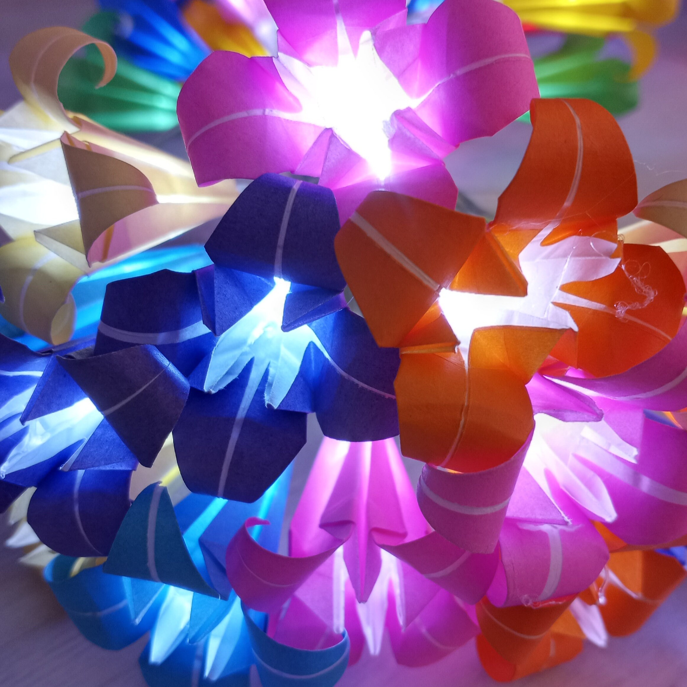 30 Rainbow Origami Lily Fairy Lights, Rainbow LED Lights, Fairy Lights ...