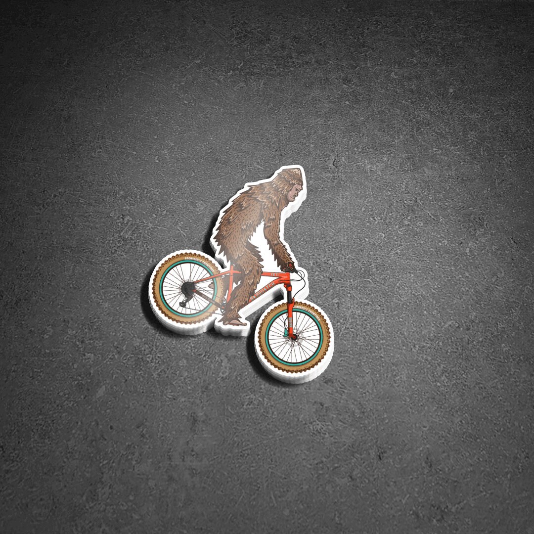 Bigfoot on a mountain bike Sticker | Etsy