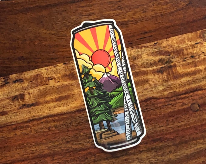 Mountain Beer Can Sticker - Etsy