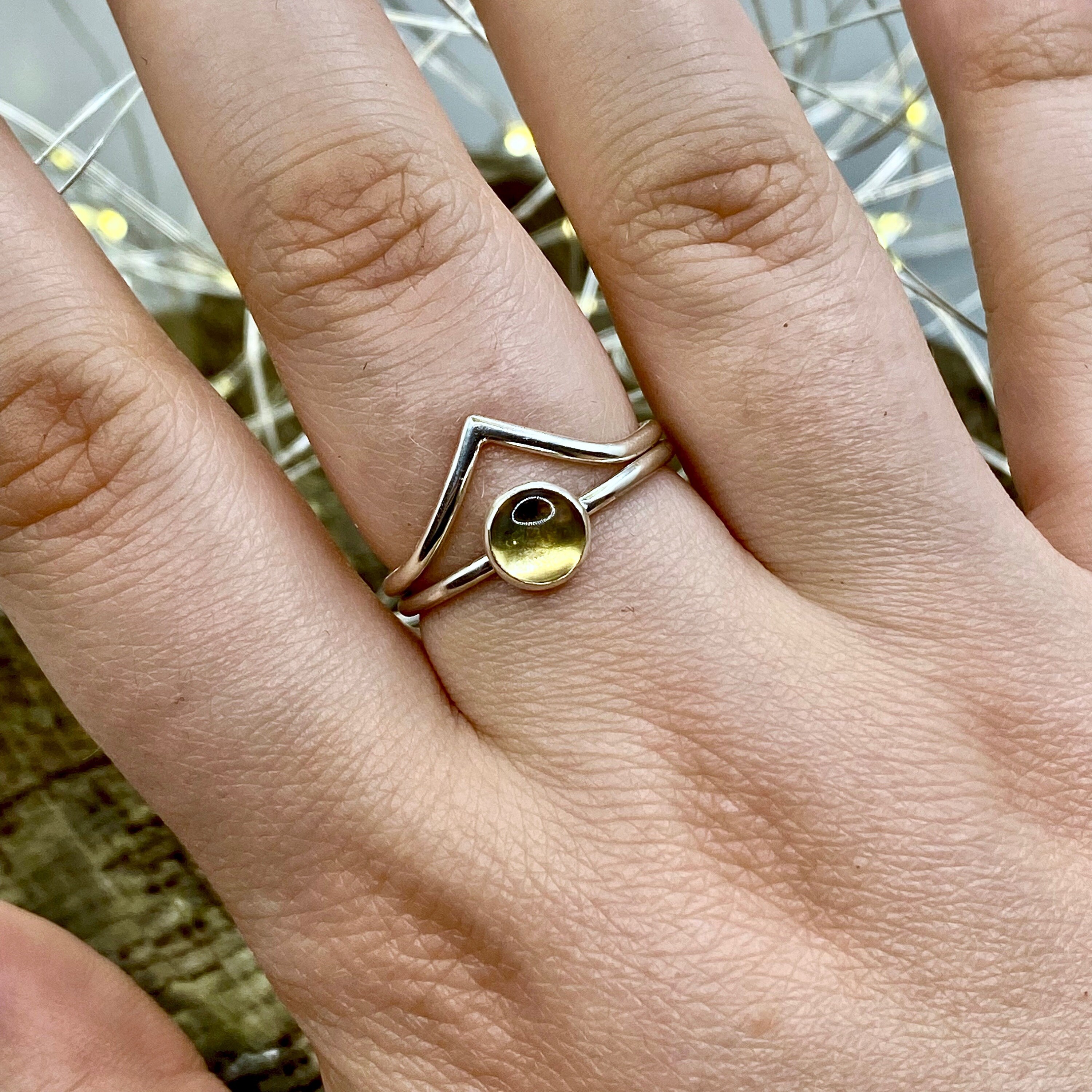 Silver Wishbone Ring Handmade Ring / Stacking Ring / Chevron | Etsy