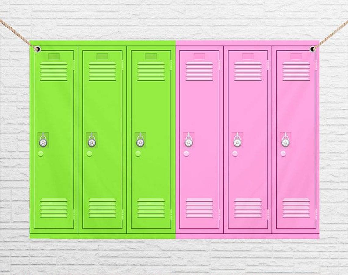 High School Lockers Background Banner Backdrop - Etsy