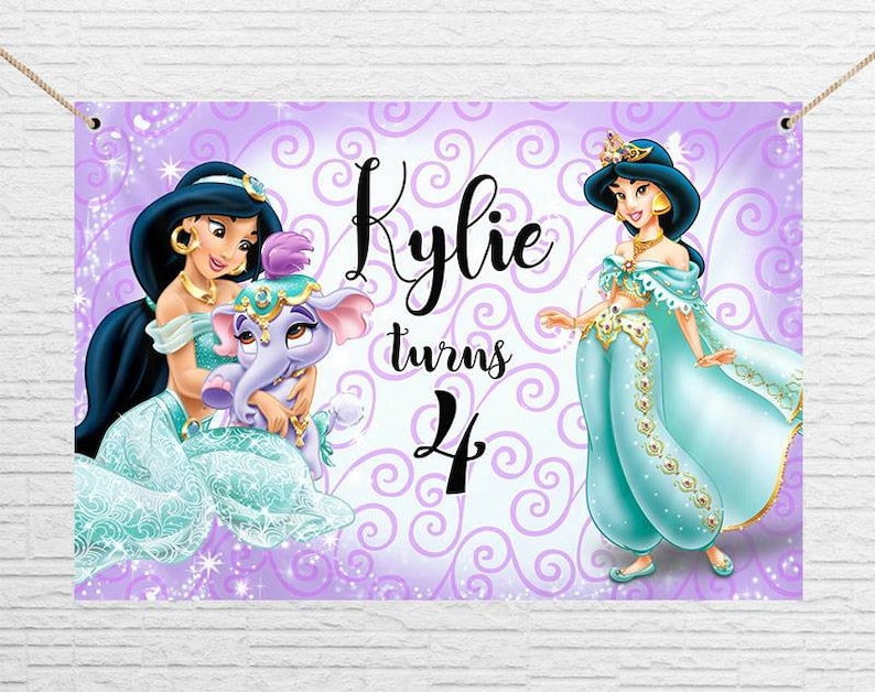 Princess Jasmine Purple Theme Birthday Party Decor Backdrop - Etsy