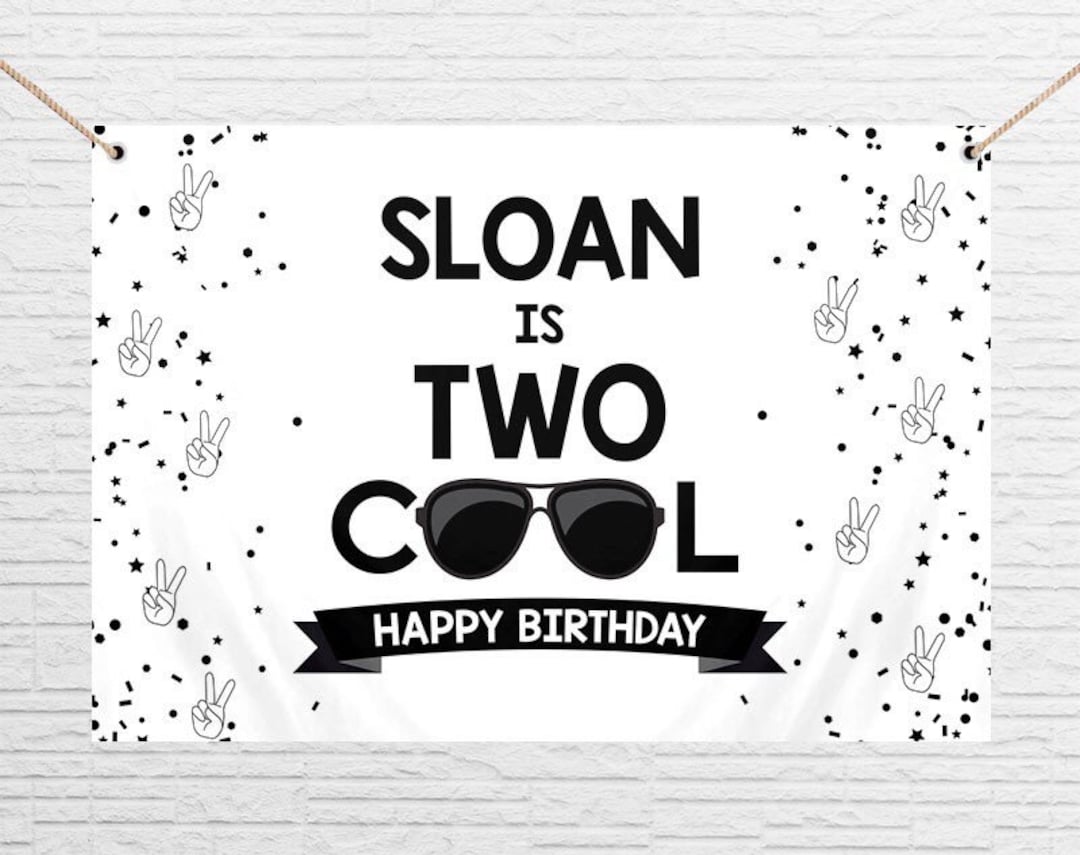 Two Cool Personalised Background Birthday Backdrop - Etsy