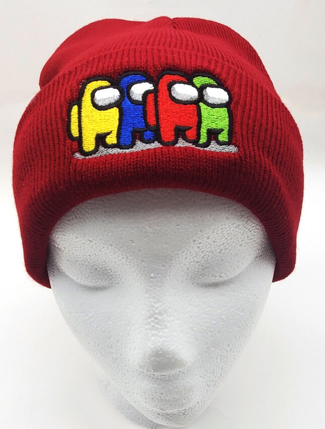 Among Us Crewmate Red Embroidered Beanie - Etsy