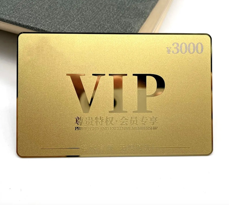 Custom GOLD Metal Business Card Stainless Steel VIP Membership Cards ...