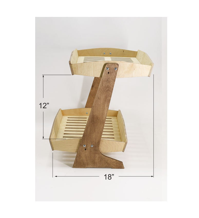 Slanted & Horizontal Display Rack 2-tier Wooden Countertop - Etsy