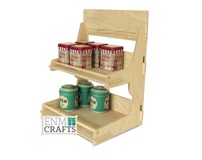 Craft Show Display Stand, 2-tier Wooden Countertop Rack, Product ...