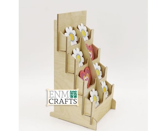 8 Pocket 5 Width Sticker Display Rack With U Cuts, Wooden Countertop ...