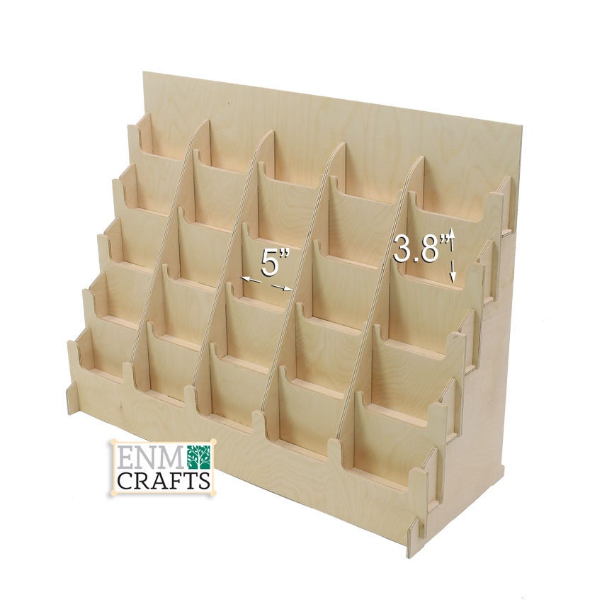 25 Pocket 5" Width 5 Tier, Sticker Display Rack With U Cuts, Wooden ...