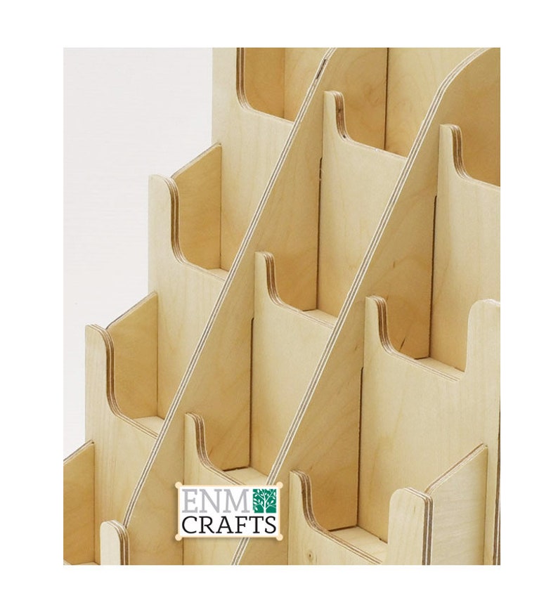 12 Pocket 5" Width Sticker Display Rack With U Cuts, Wooden Countertop ...