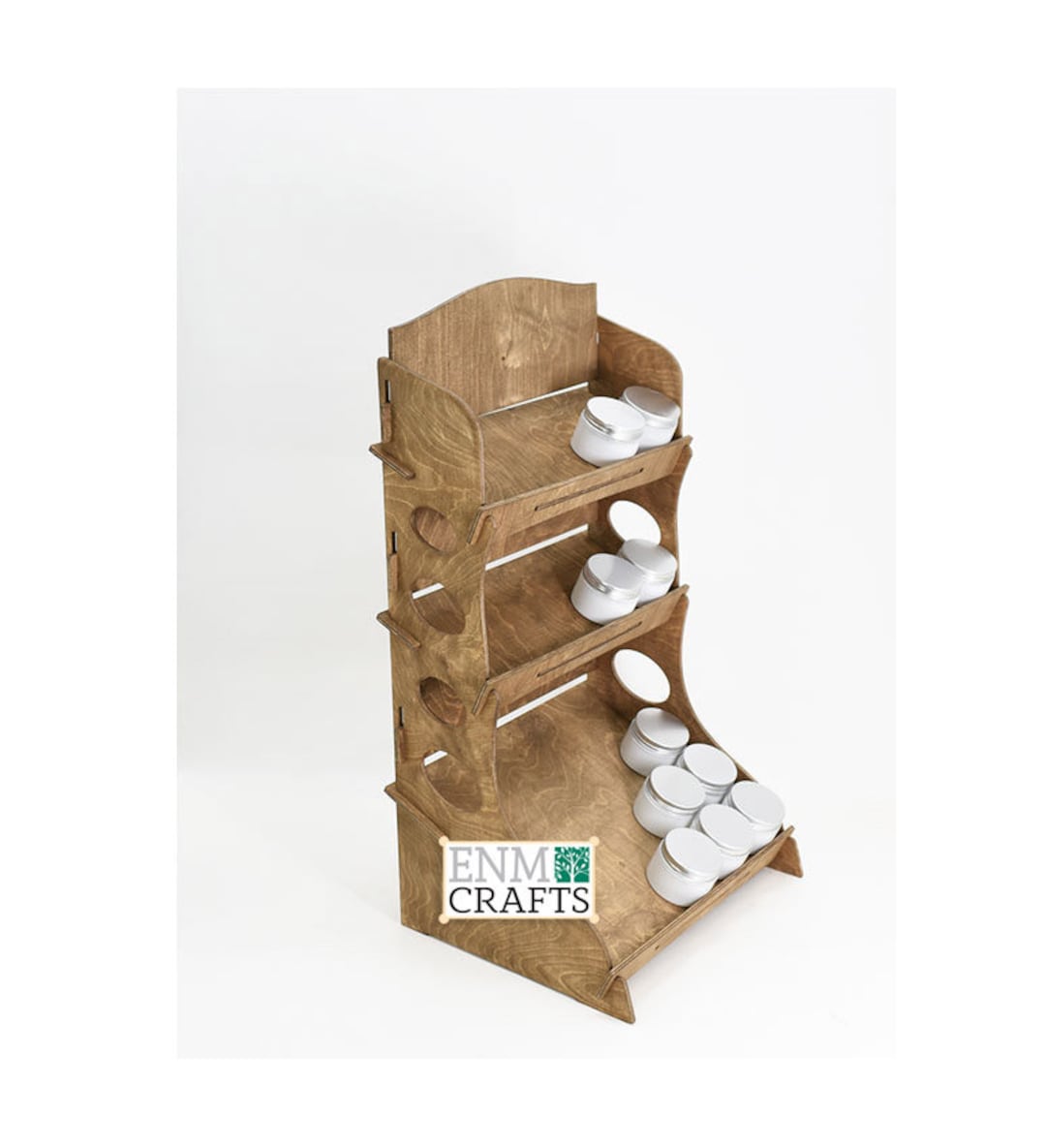 3-tier Slanted Display Rack, Wooden Countertop Rack, Product Display ...