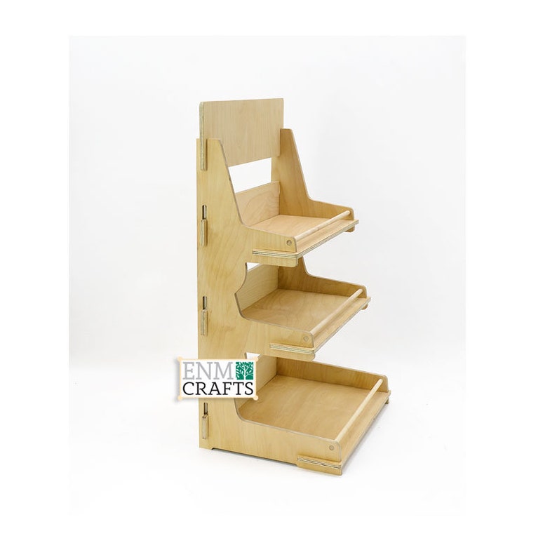 Craft Show Display 3-tier Wooden Table Top Rack, Product Retail Shelf ...