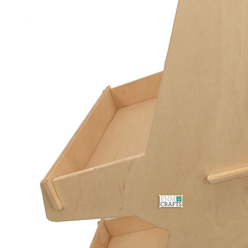 Slanted Retail Display Rack, 4 Tier Floor Display Rack, Collapsible ...