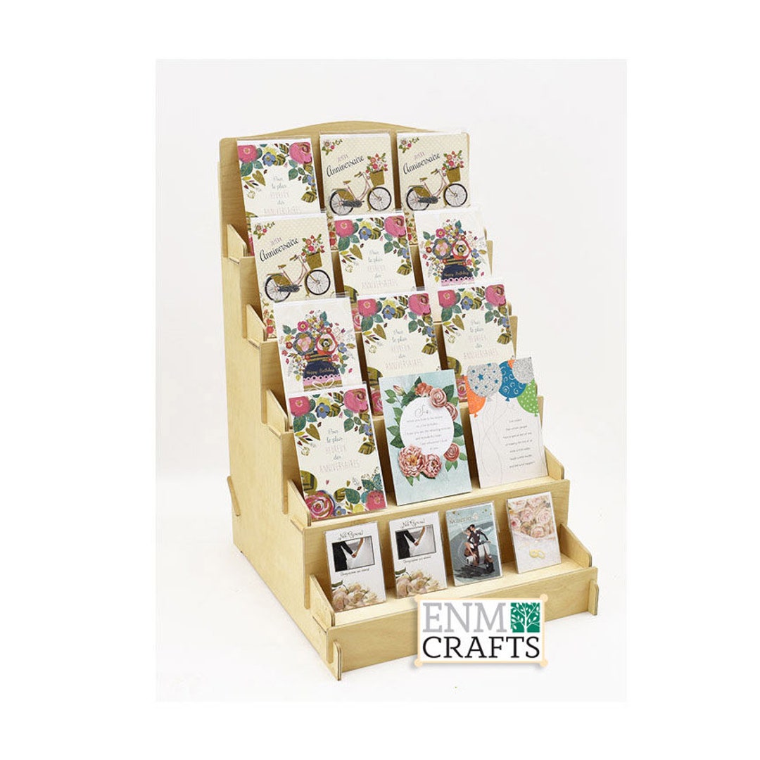 5 Tiered XL Wide Greeting Card Display, Counter Top 5 Tier Rack for ...