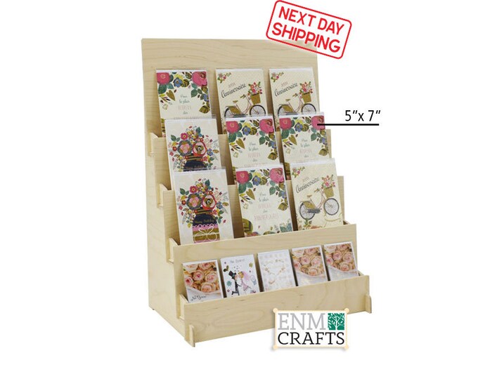 Greeting Card Display, Countertop 4 Tier Rack for Craft Trade Shows ...