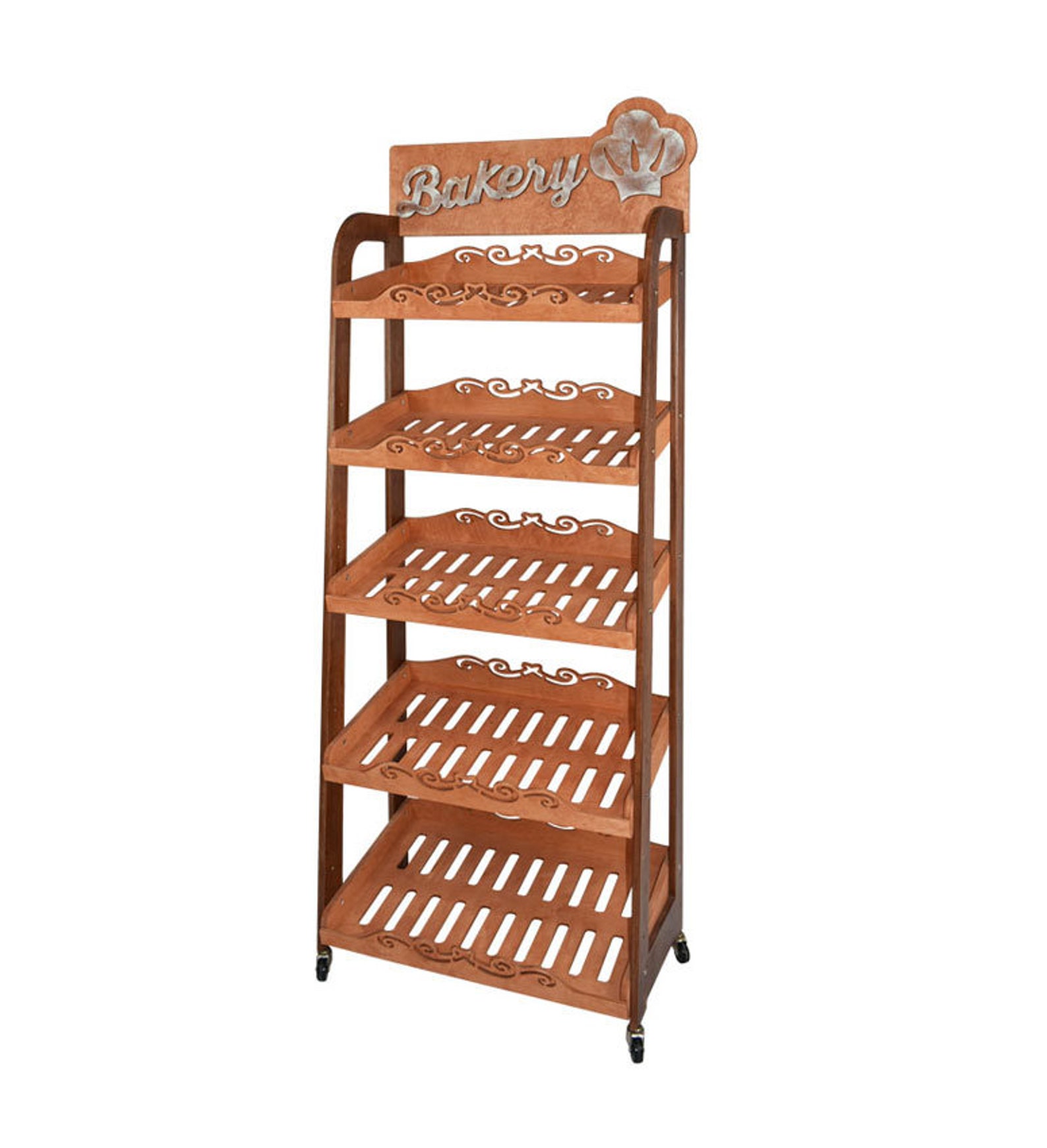 5 Tiered Slanted Bakery Floor Display Rack Slanted & | Etsy