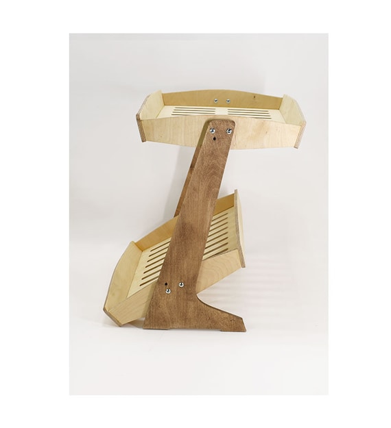 Slanted & Horizontal Display Rack 2-tier Wooden Countertop | Etsy