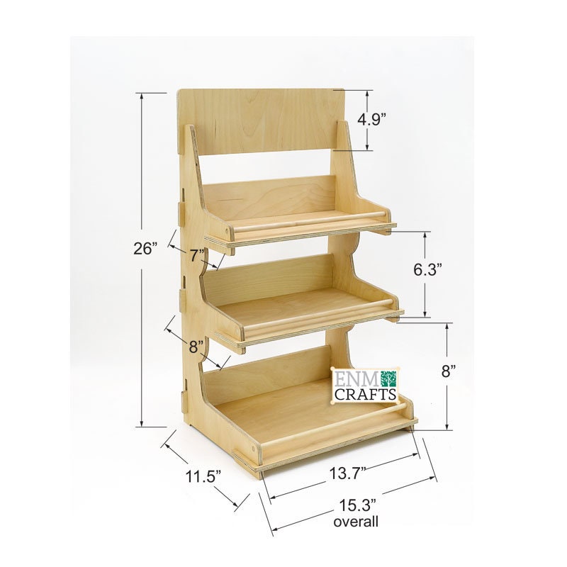 Craft Show Display 3-tier Wooden Table Top Rack, Product Retail Shelf ...
