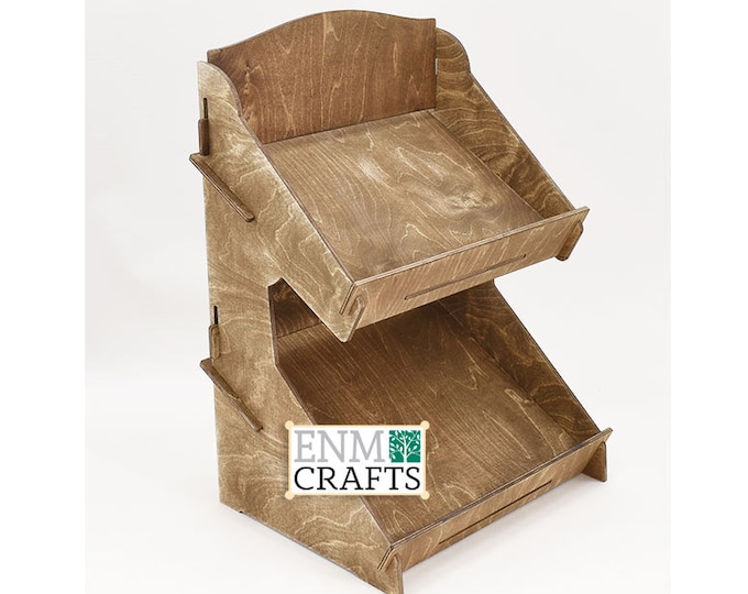 Craft Show Slanted Display Rack, 2-tier Wooden Table Top Rack, Product ...