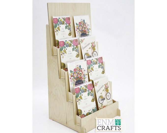 4 Tiered Large Greeting Card Display, Counter Top 4 Tier Rack for Craft ...