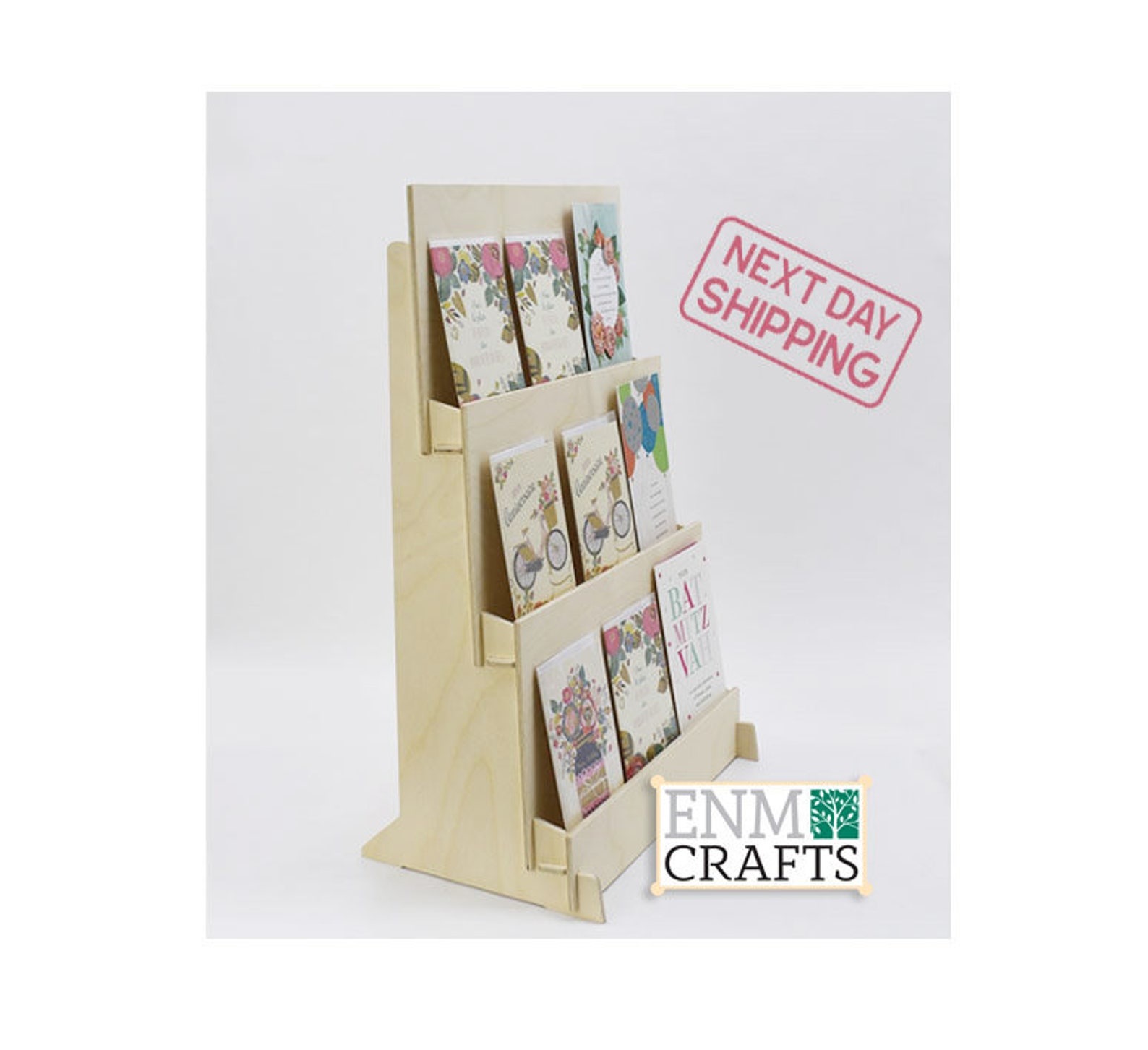 Greeting Card Display Stand 3 Tiered XL Countertop Rack for - Etsy