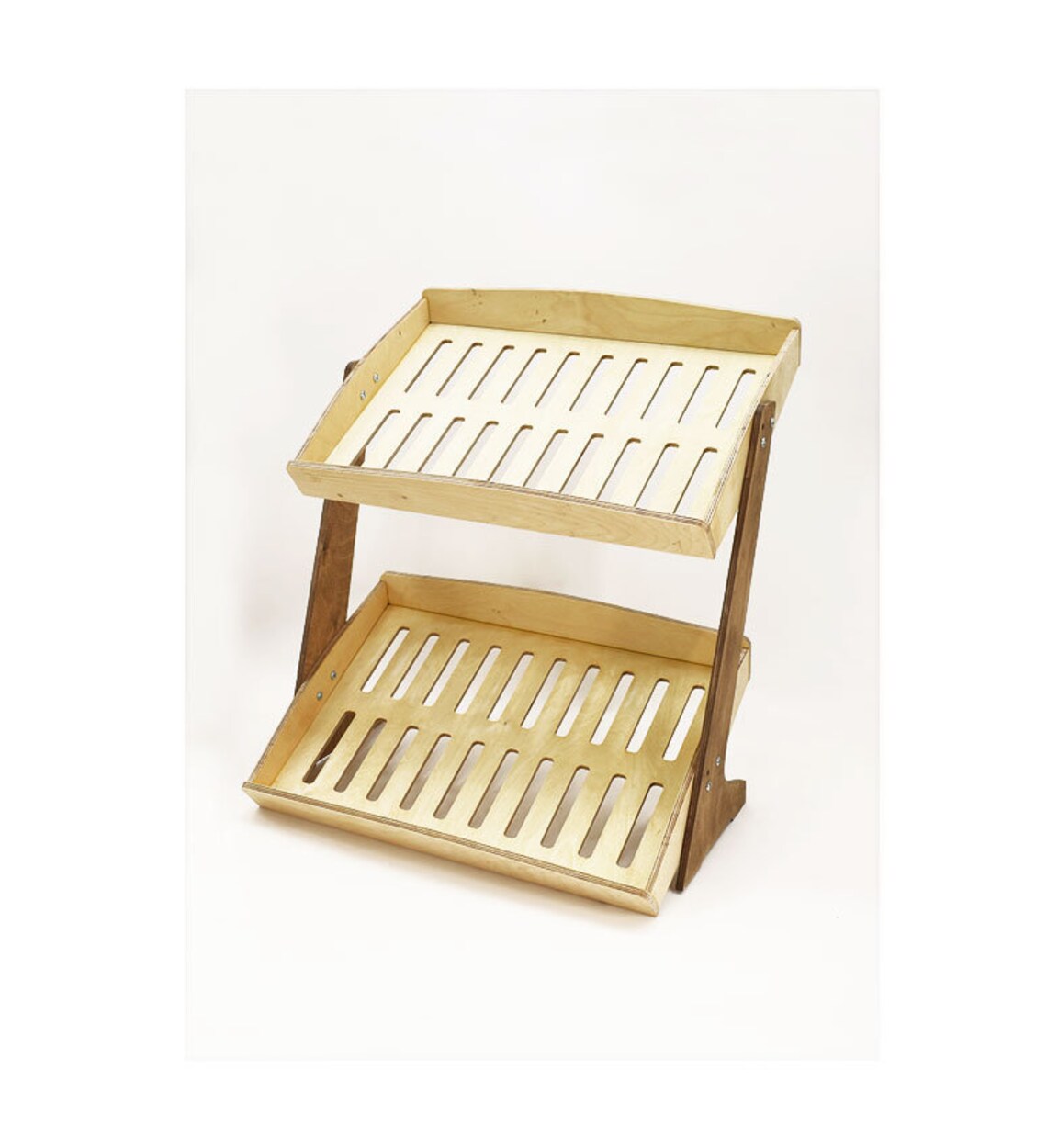 Bakery Display Rack, Slanted & Horizontal, 2-tier Wooden Countertop ...