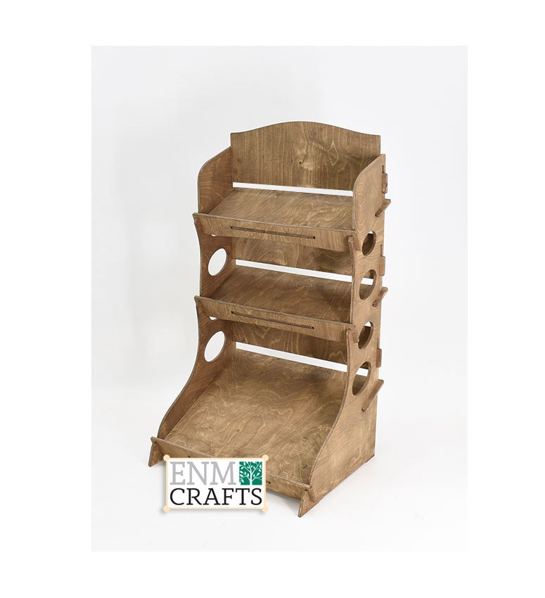 3-tier Slanted Display Rack, Wooden Countertop Rack, Product Display ...
