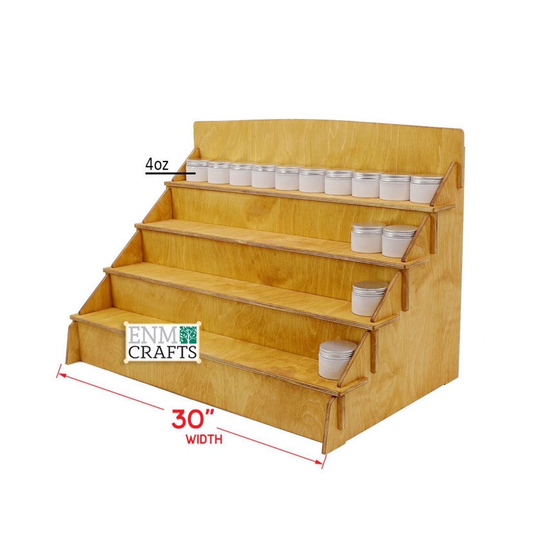 Craft Show Collapsible Display 30" Width, 4-tier Wooden Countertop Rack ...