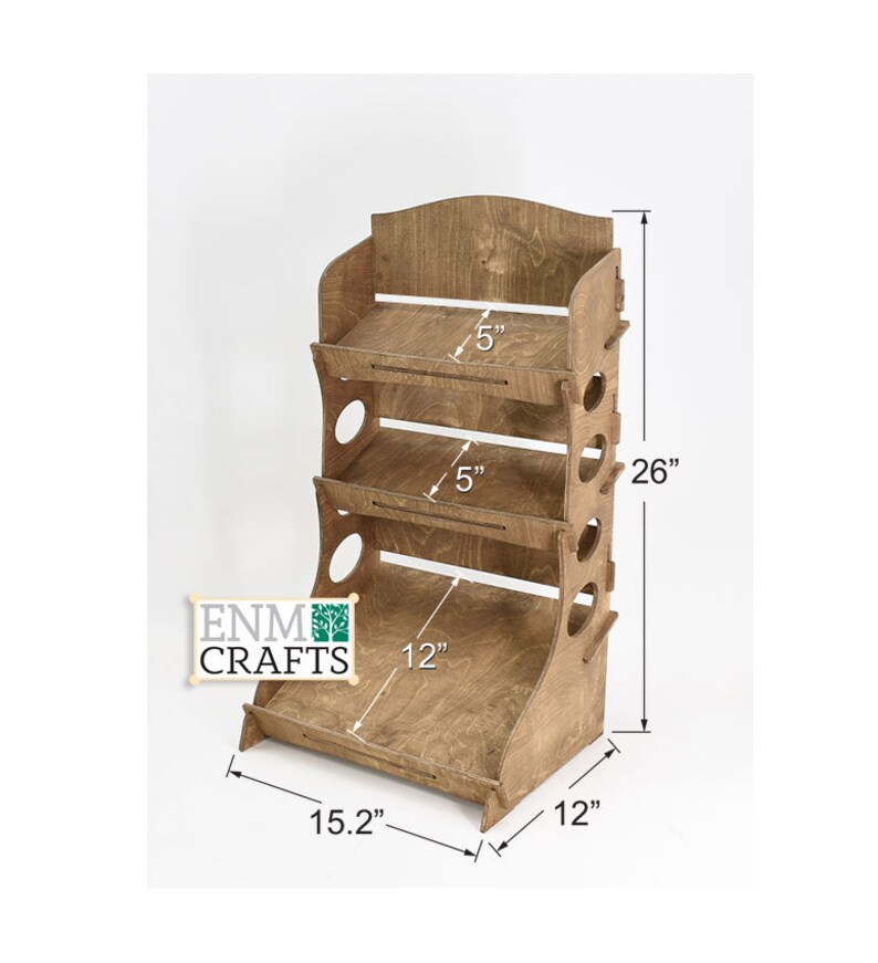 3-tier Slanted Display Rack, Wooden Countertop Rack, Product Display ...