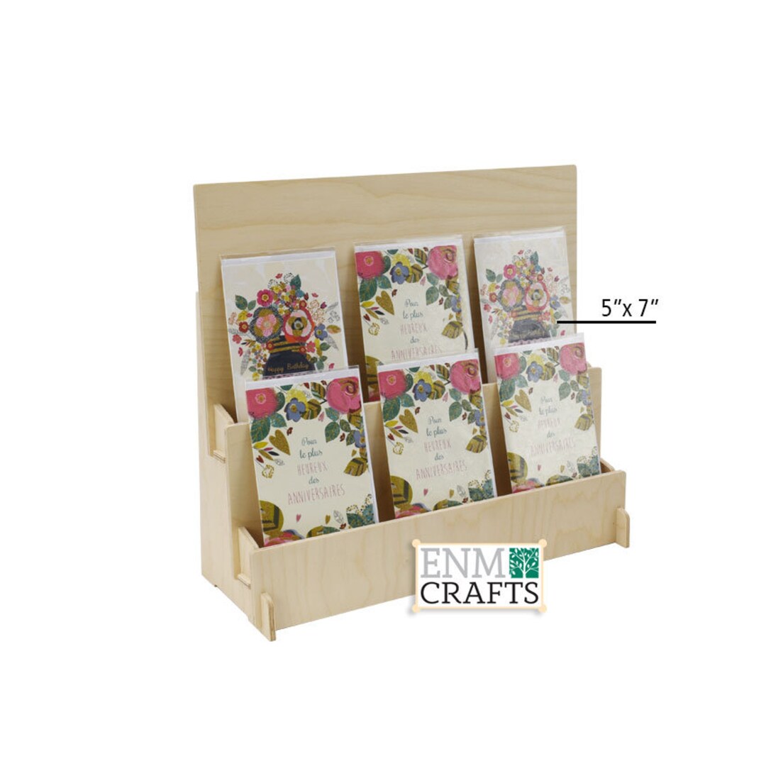 Greeting Card Display Stand, XL Countertop 2 Tier Rack for Craft Trade ...