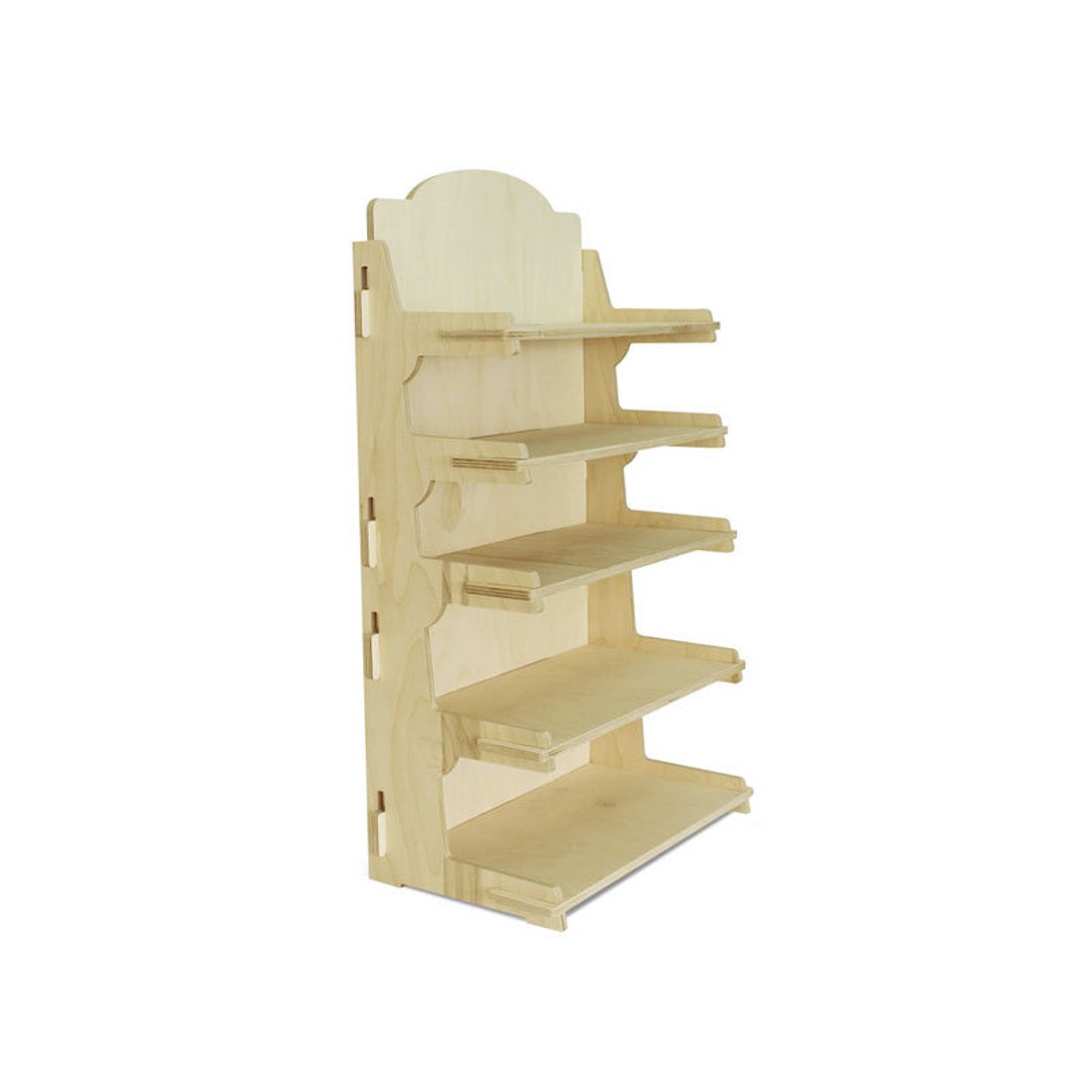 Wooden Display Rack With 5-tiers - No Tool Assembly- Perfect for ...