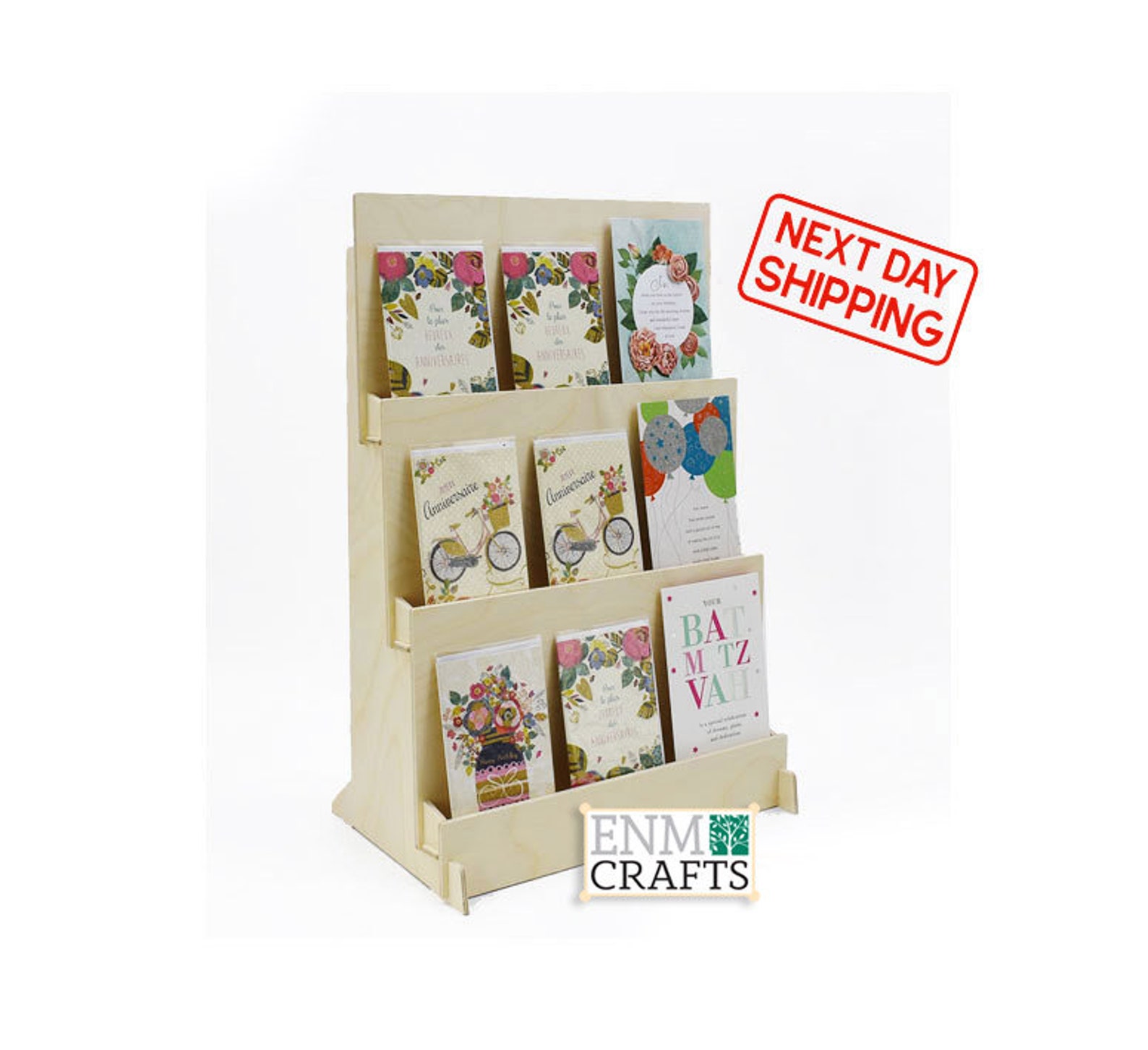 Greeting Card Display Stand 3 Tiered XL Countertop Rack for - Etsy