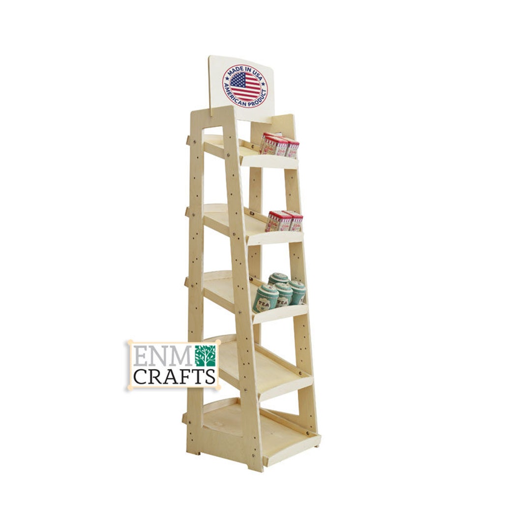 5 Tiered Retail Shelving Unit With Combination of Horizontal and Angled ...