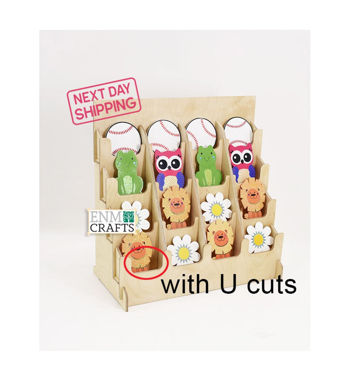 16 Pocket 4 Width Sticker Display Rack With U Cuts - Etsy