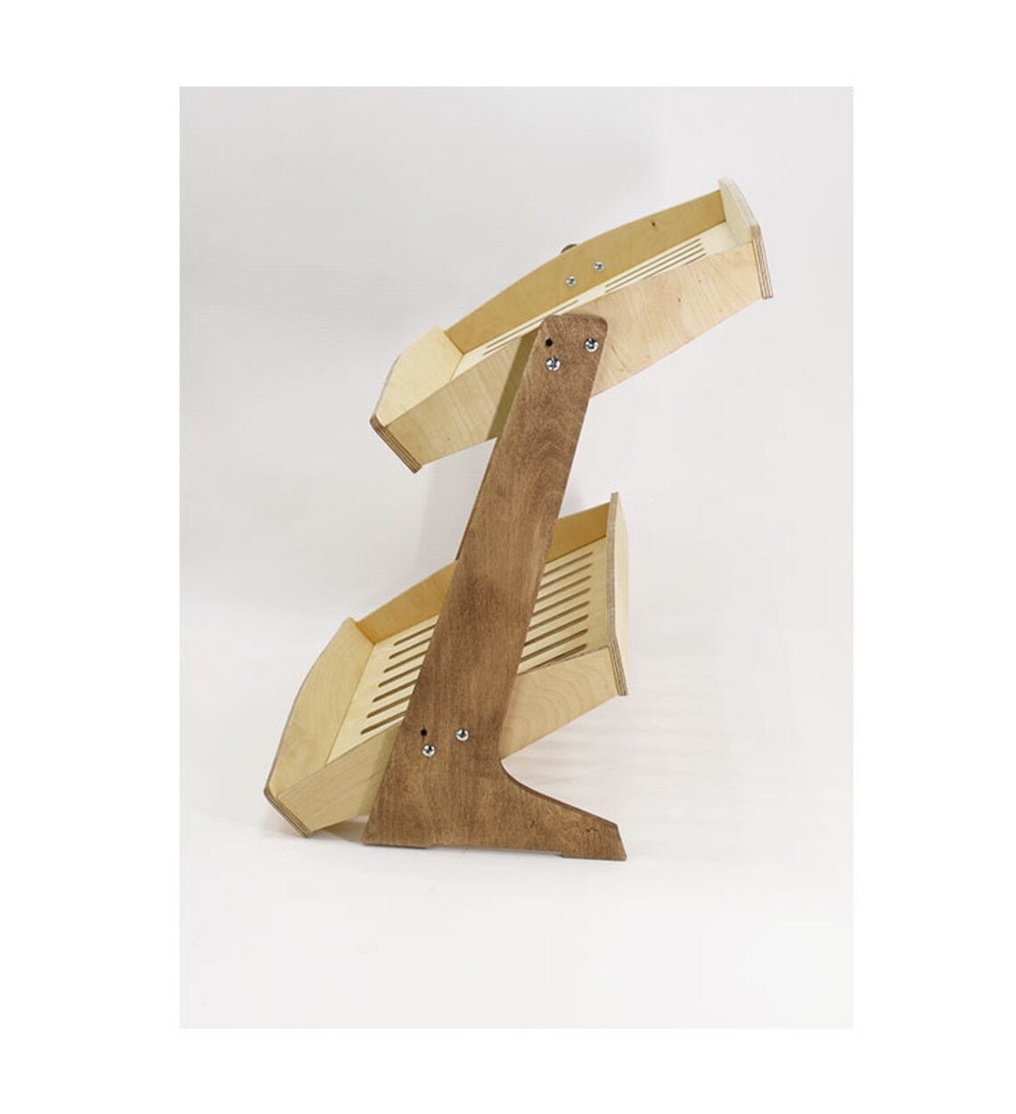 Slanted & Horizontal Display Rack 2-tier Wooden Countertop | Etsy