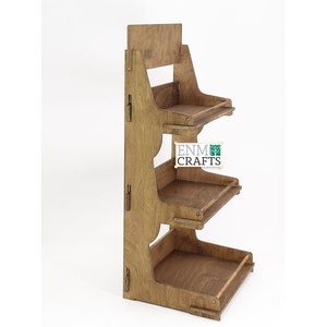 Retail Display 3-tier Wooden Table Top Rack, 9.5" Between Tiers ...