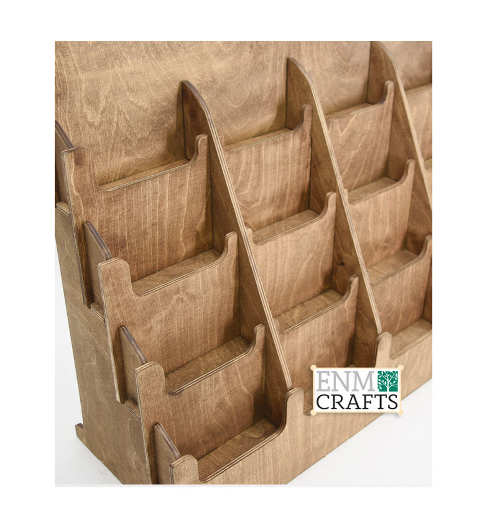 16 Pocket 5" Width, Sticker Display Rack With U Cuts, Wooden Countertop ...